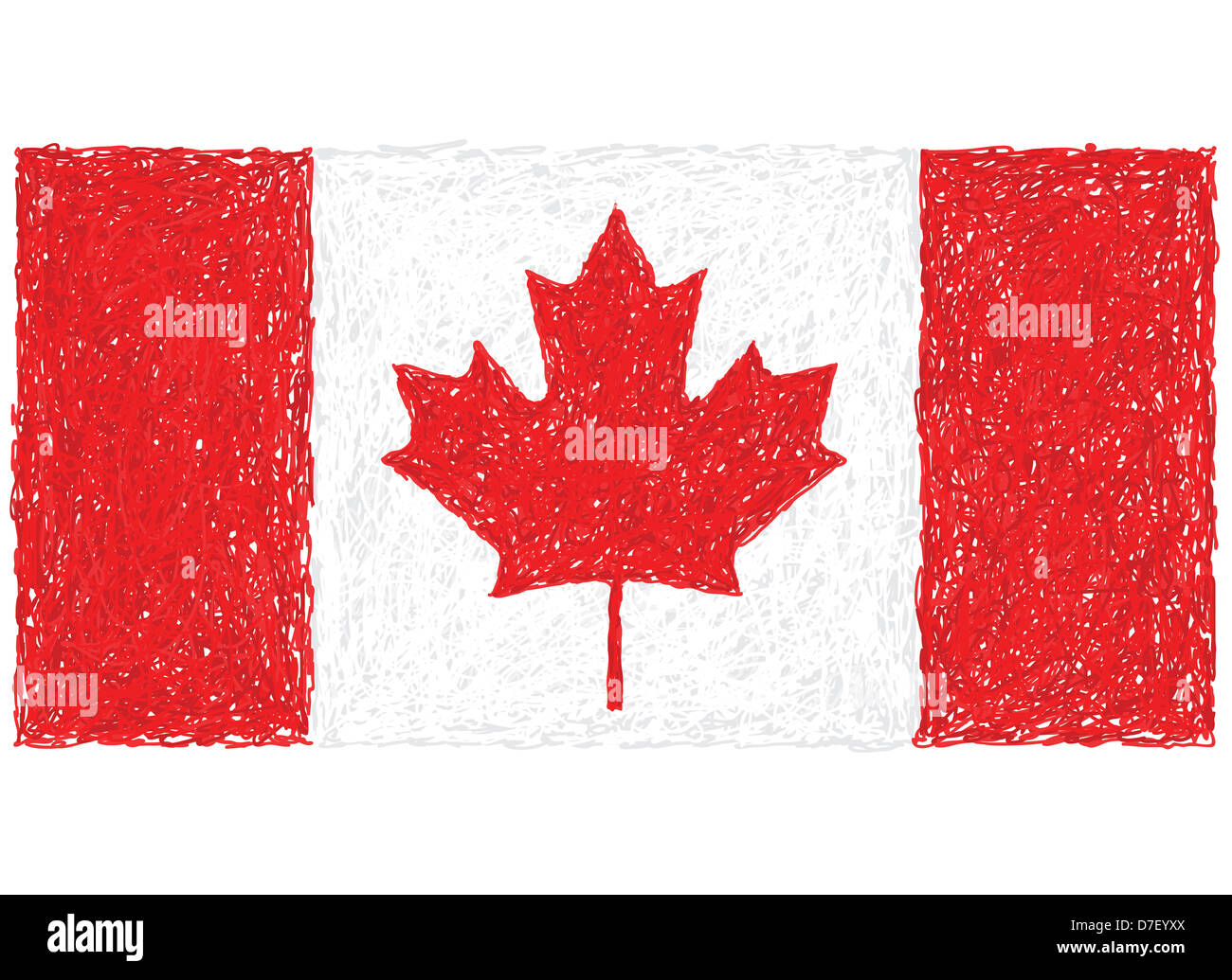 hand drawn illustration of flag of Canada Stock Photo - Alamy