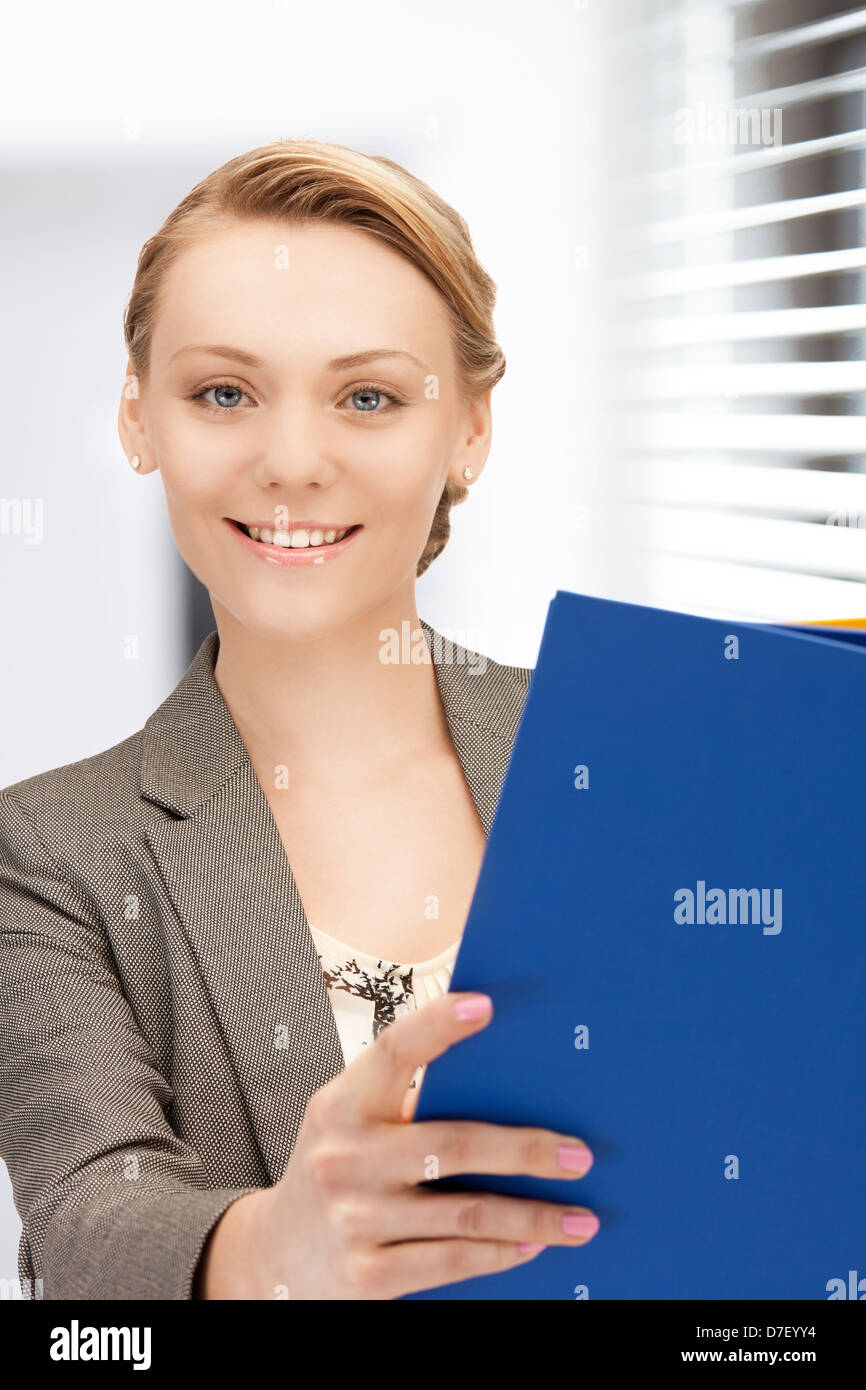 woman with folders Stock Photo - Alamy