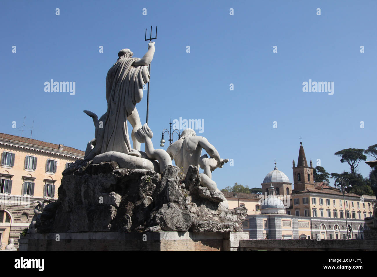 scene in piazza del popolo square in rome italy Stock Photo - Alamy