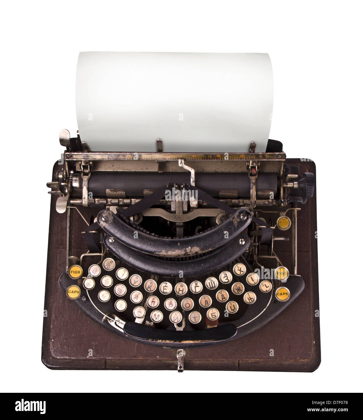 Typewriter blank page Cut Out Stock Images & Pictures - Alamy