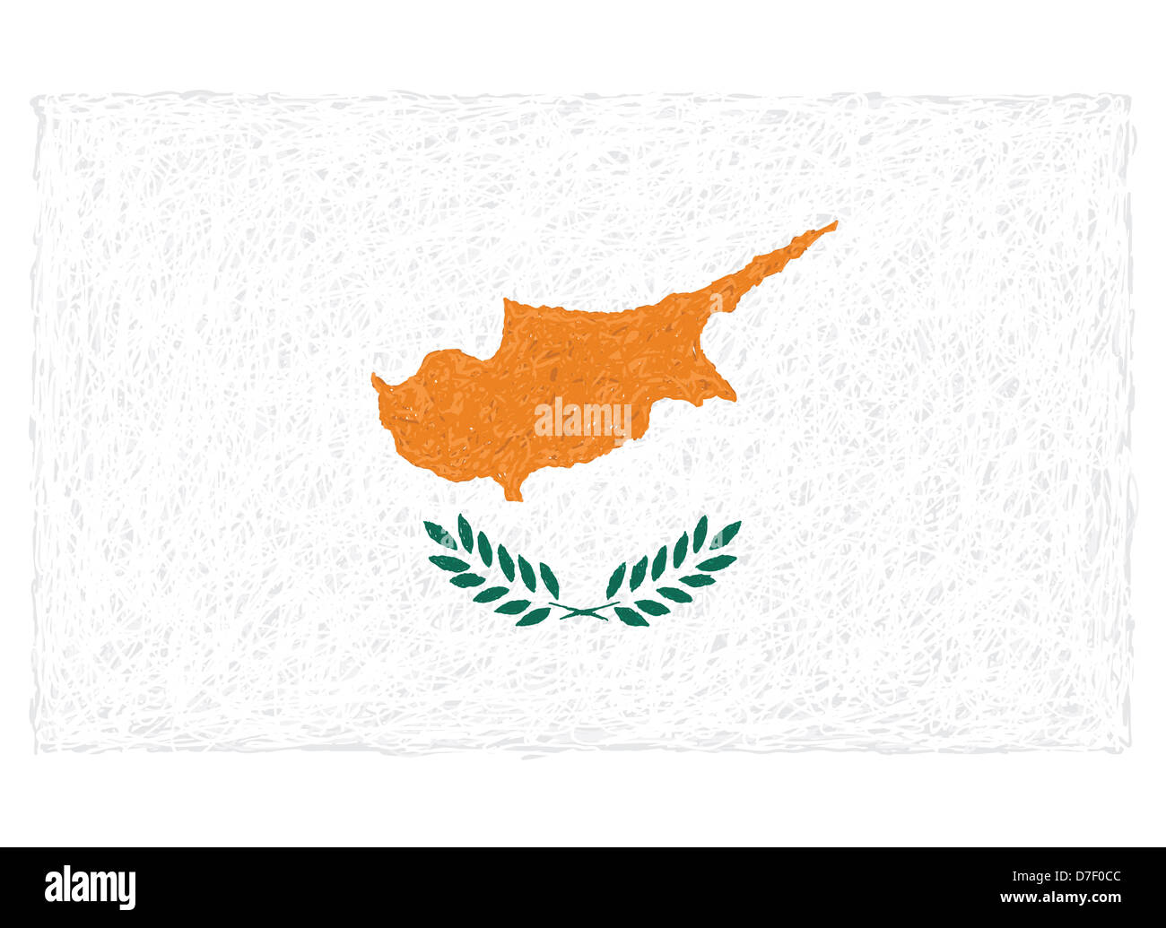 hand drawn illustration of flag of Cyprus Stock Photo - Alamy