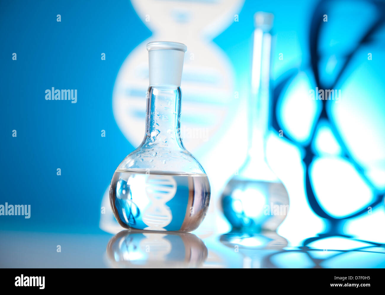 Laboratory glass, Chemistry science formula Stock Photo - Alamy