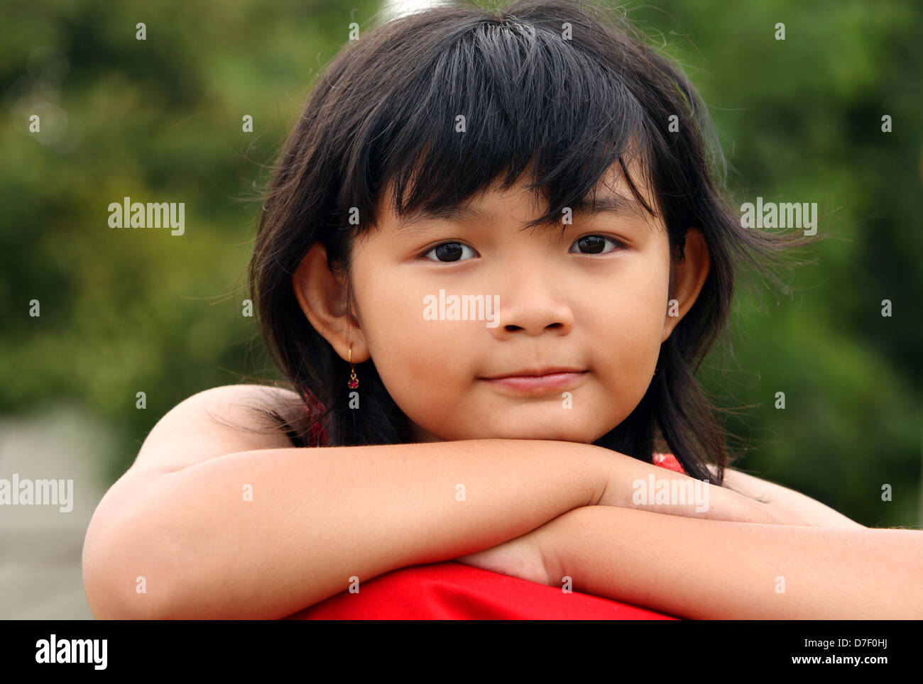 Outdoor portrait of Asian child Stock Photo - Alamy