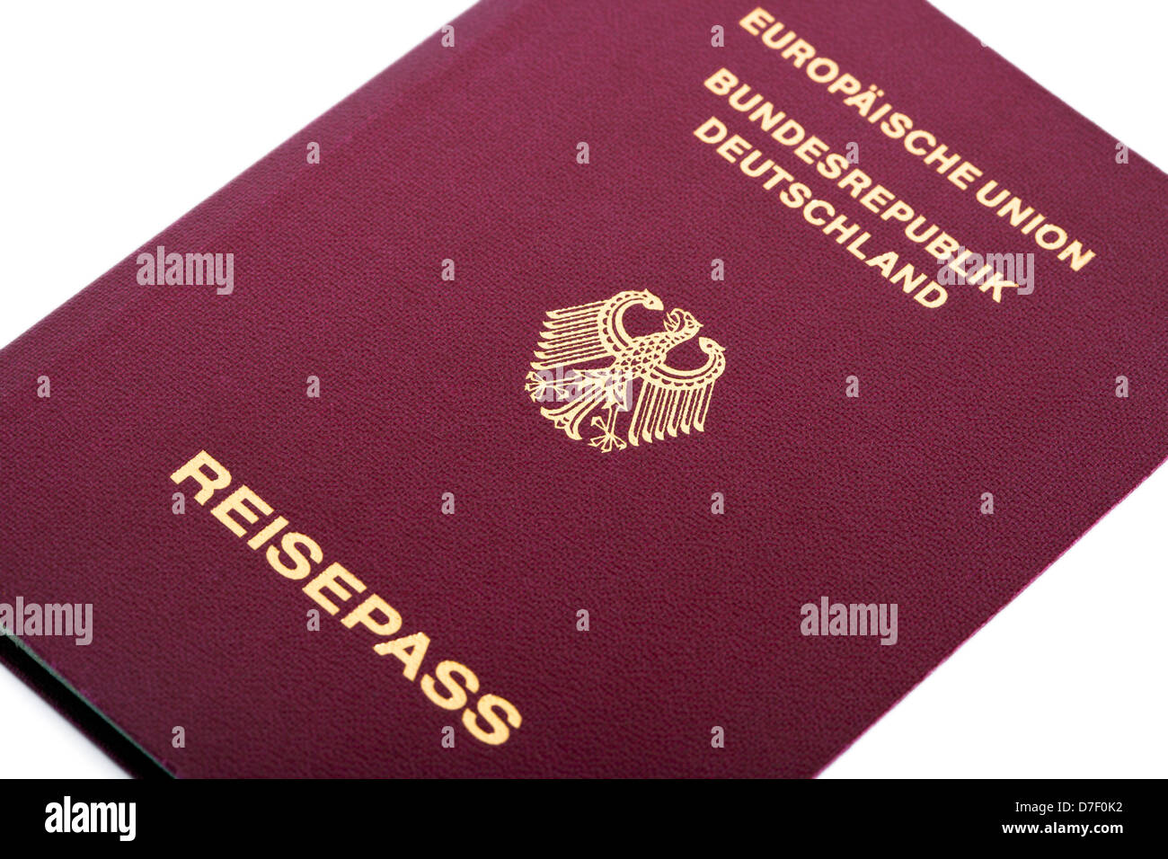 Macro shot of a German passport. Isolated on white background Stock ...