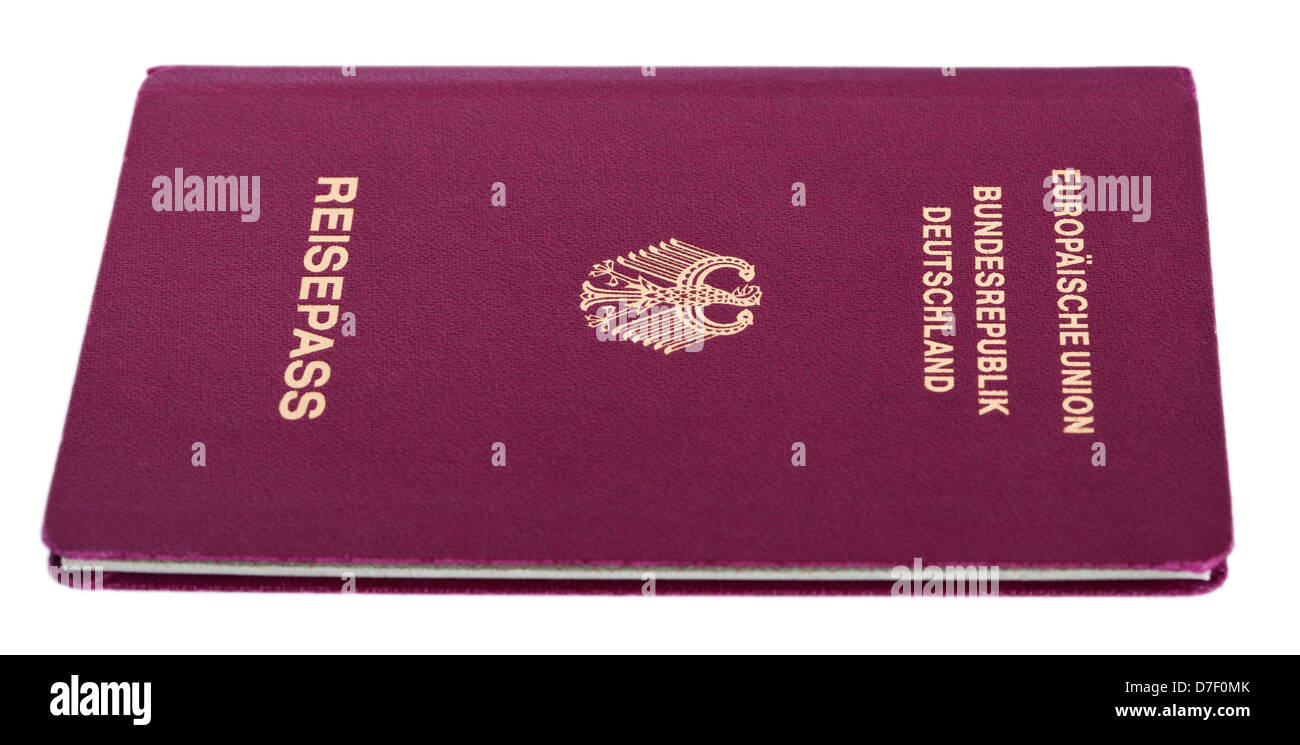 A German passport Isolated on white background Stock Photo - Alamy