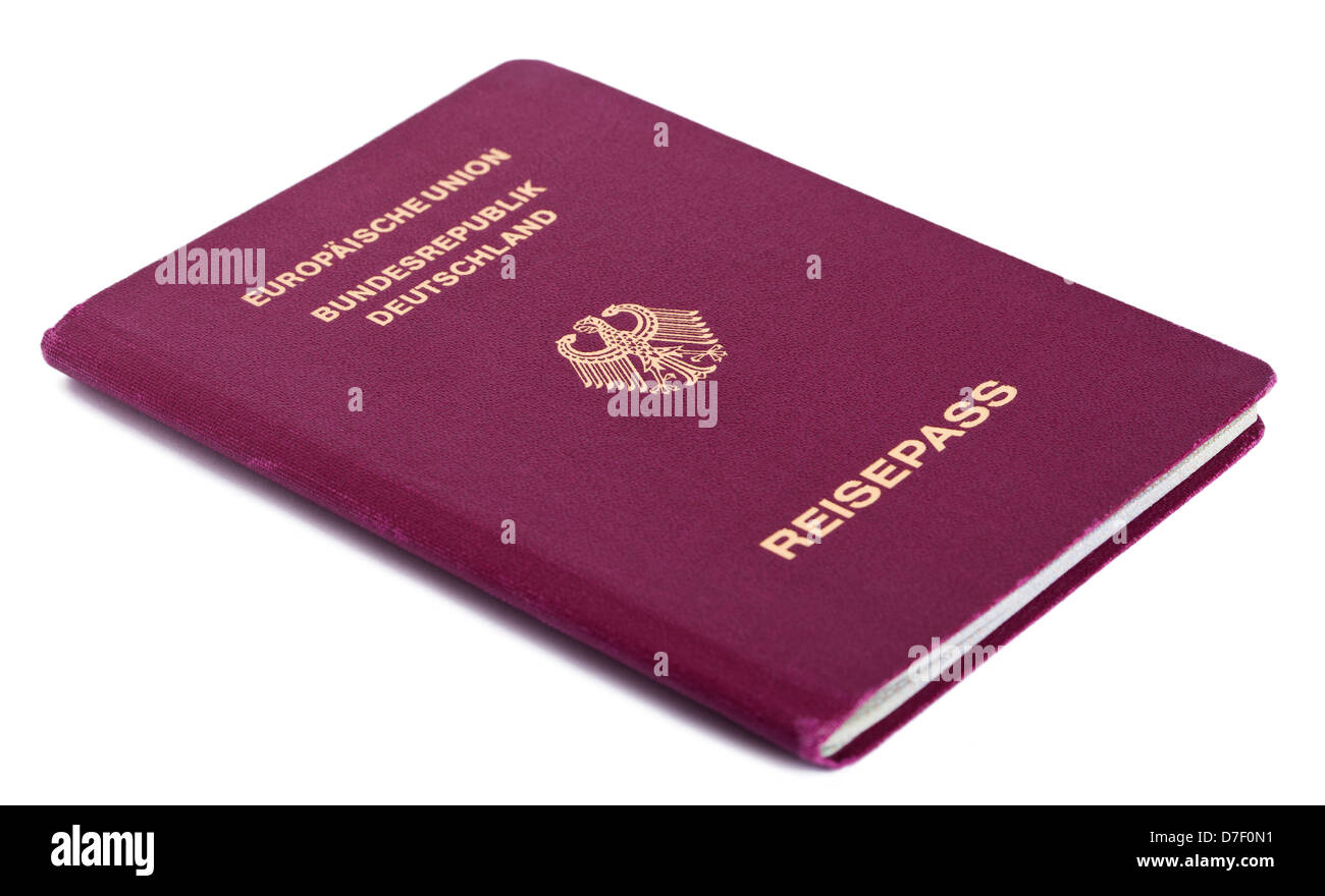A German passport Isolated on white background Stock Photo - Alamy