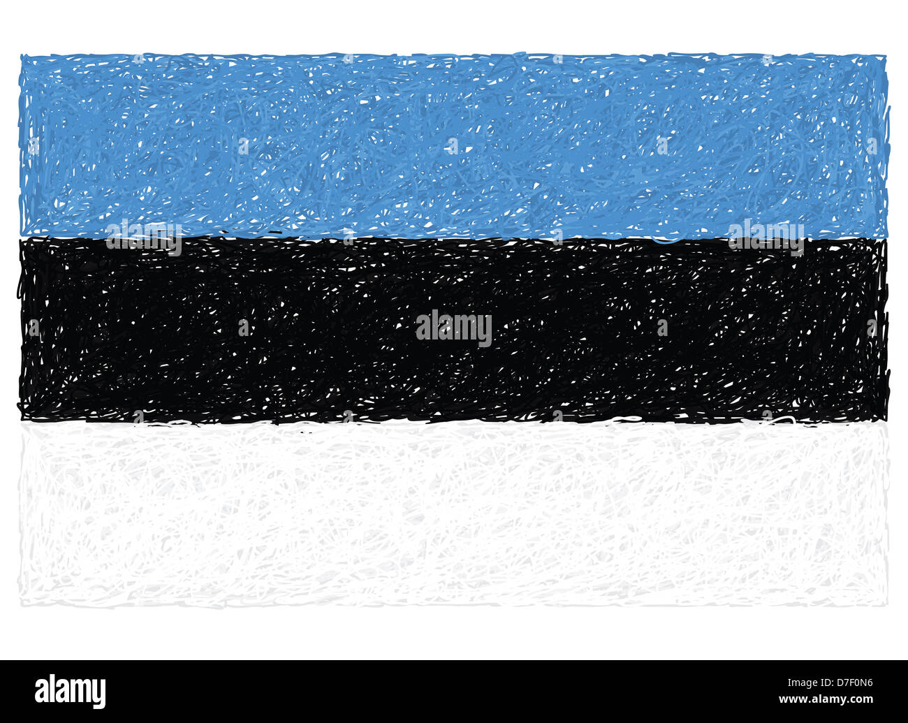 hand drawn illustration of flag of Estonia Stock Photo - Alamy
