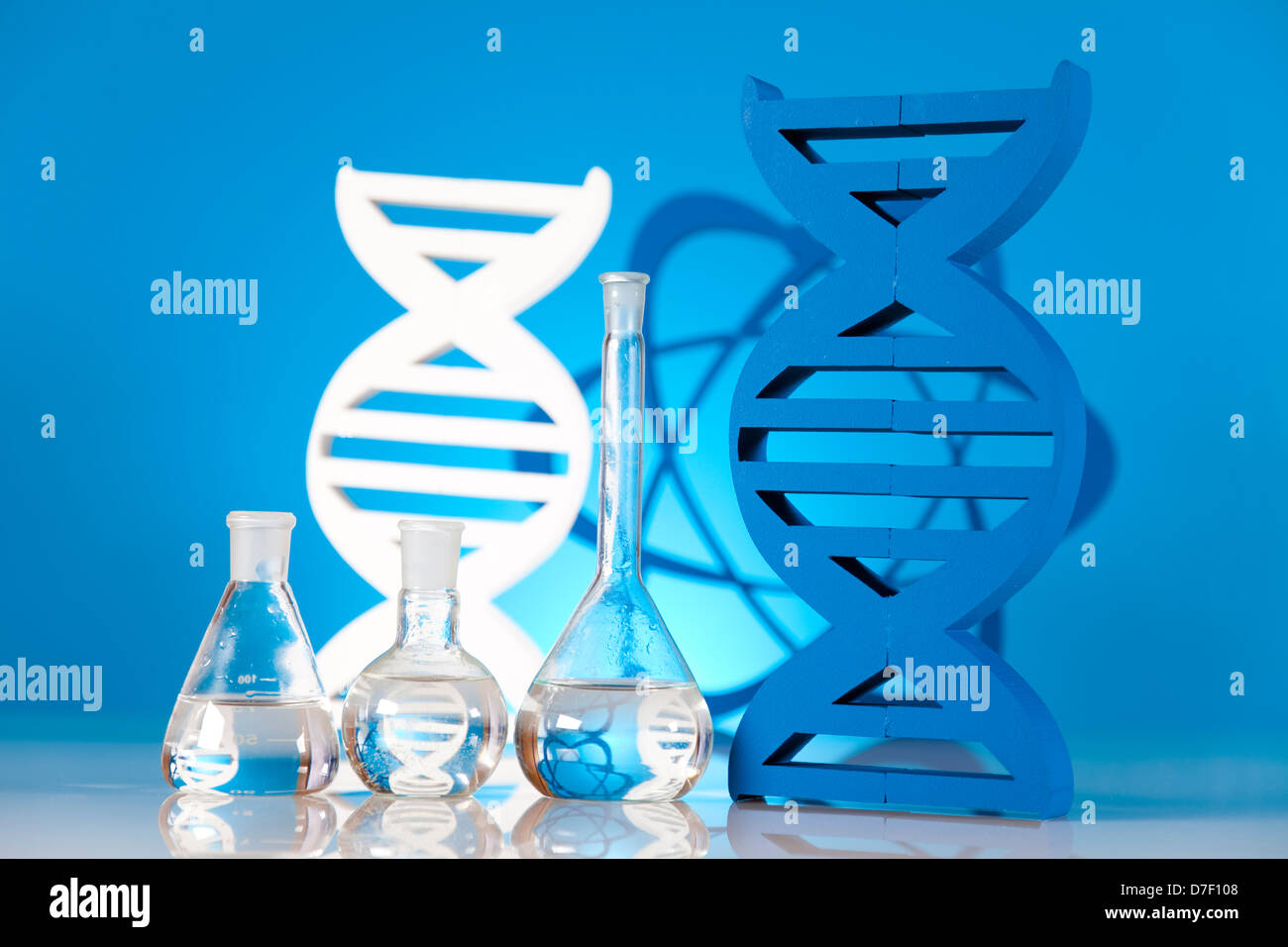 DNA molecules, Laboratory glassware Stock Photo - Alamy