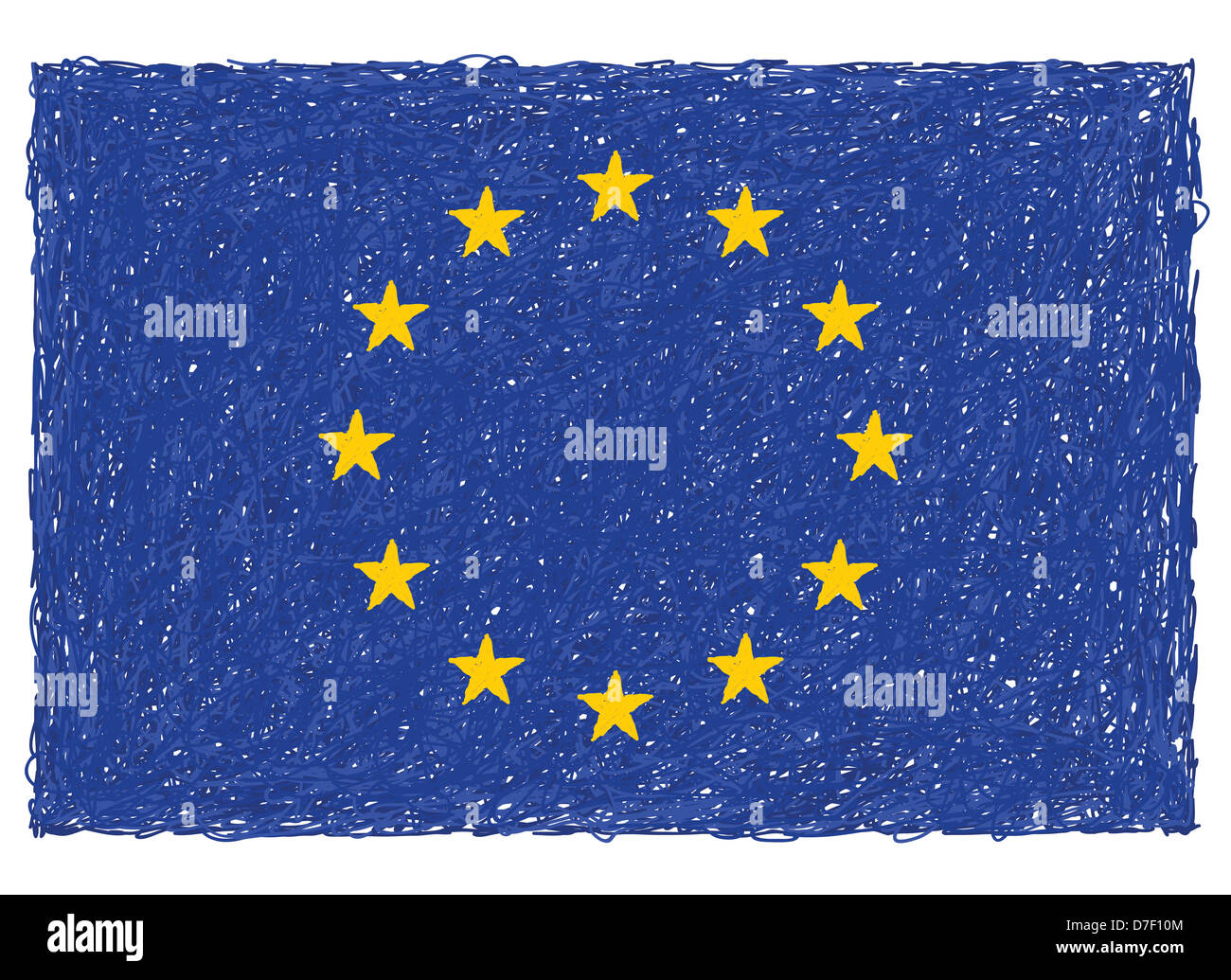hand drawn illustration of flag of European union Stock Photo - Alamy
