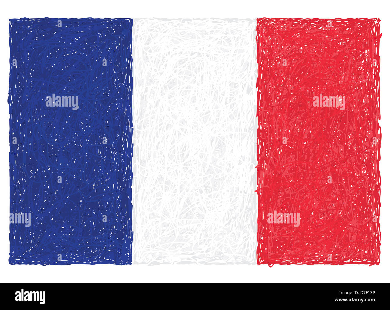 hand drawn illustration of flag of France Stock Photo - Alamy