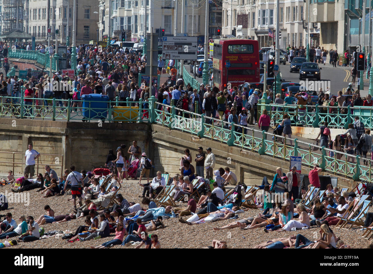 6th May 2013. Brighton UK. Beaches becomes overcrowded as large crowds ...