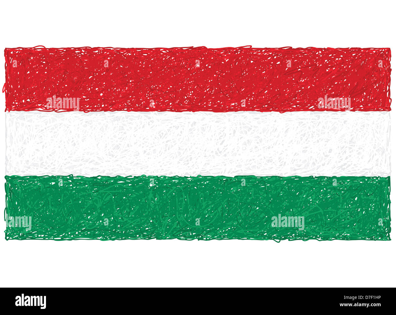 hand drawn illustration of flag of Hungary Stock Photo - Alamy