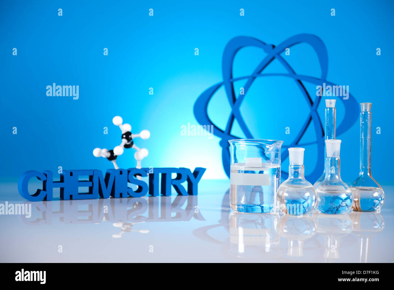 Laboratory glass, Chemistry science formula Stock Photo - Alamy