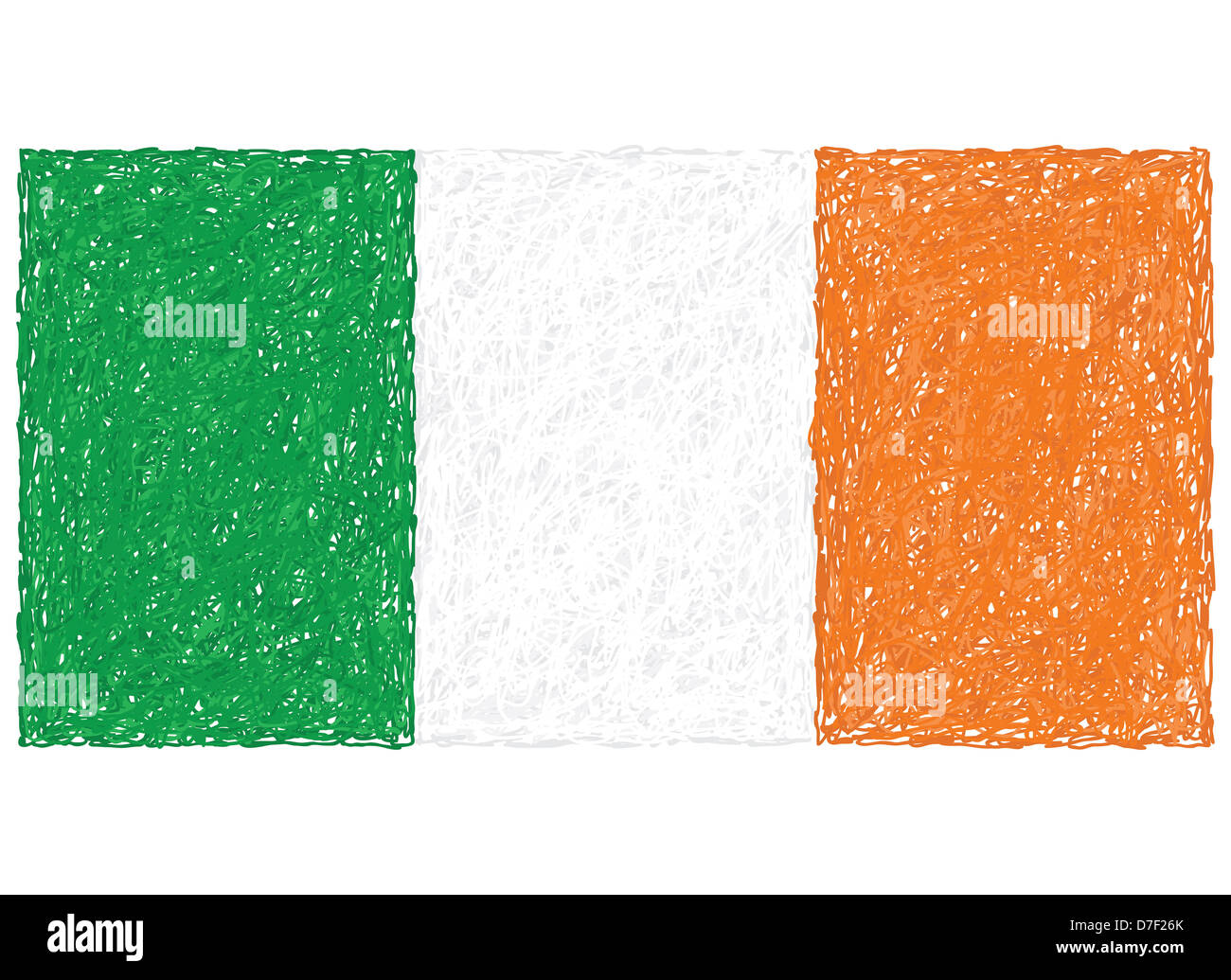 hand drawn illustration of flag of Ireland Stock Photo - Alamy