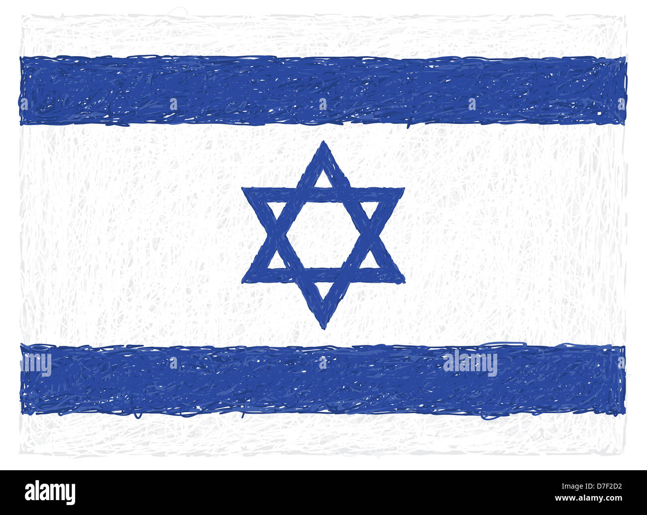 hand drawn illustration of flag of Israel Stock Photo - Alamy