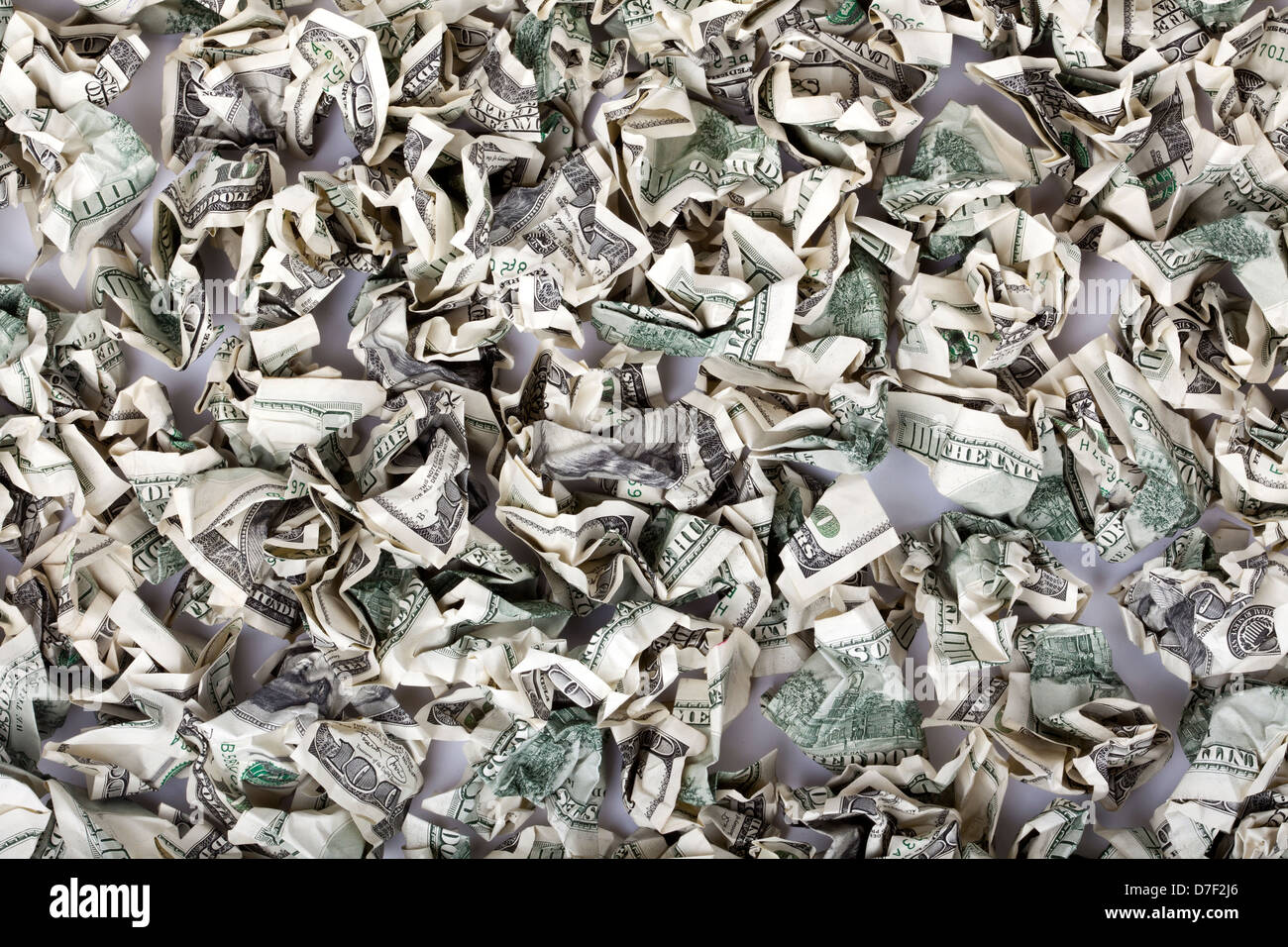 A high angle view of a very large amount of 100 US$ money notes. Good ...