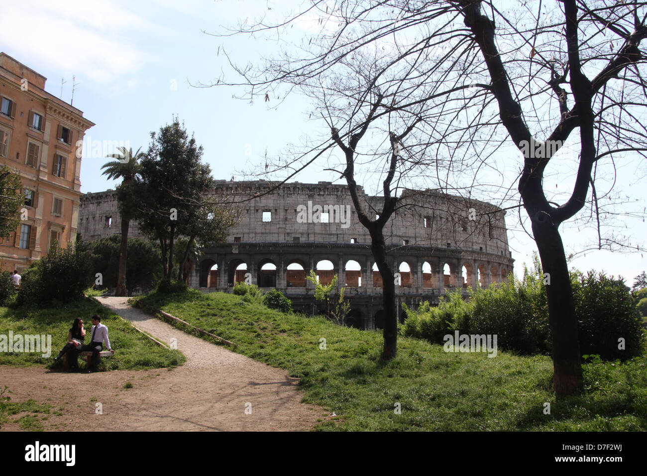 park by the colosseum in rome Stock Photo - Alamy