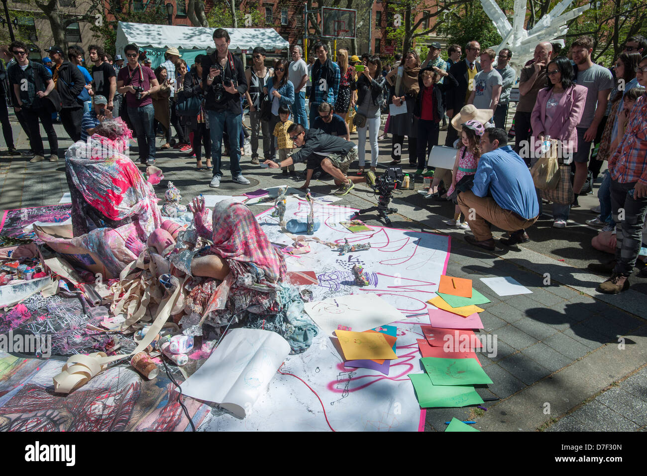 A "Living Installation", by the artist Michael Alan at the "Ideas City ...