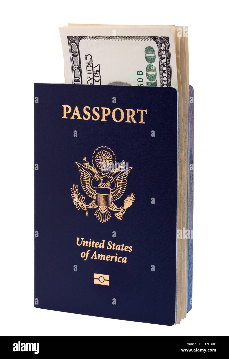 A USA passport (with biometric chip) several 100 US$ money notes ...