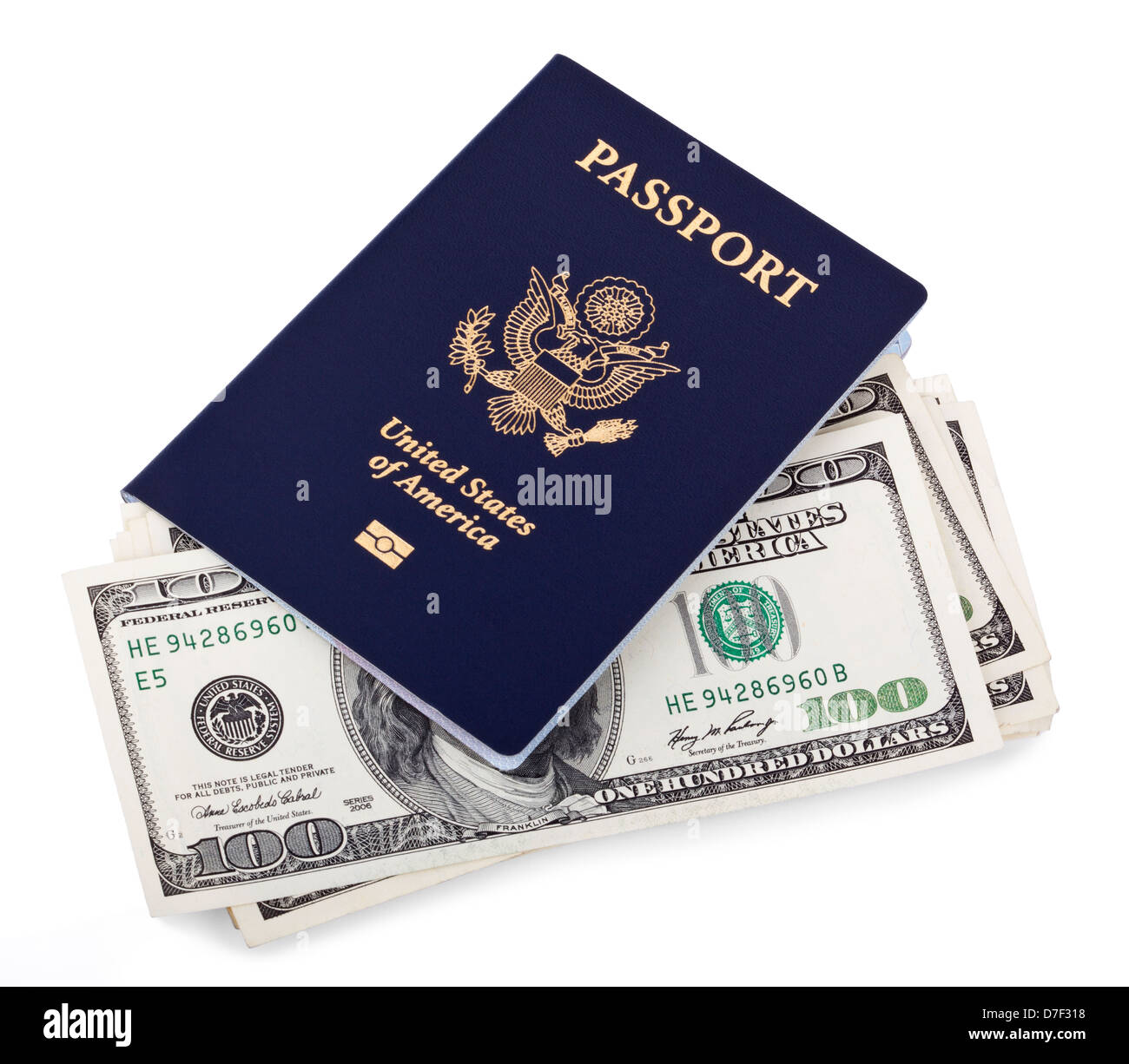 A USA passport (with biometric chip) several 100 US$ money notes ...