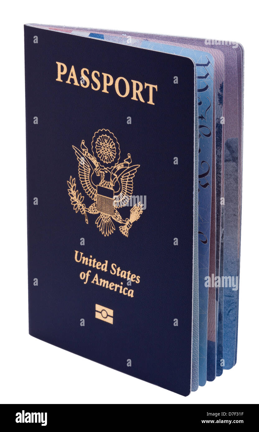 A USA passport Isolated on white background. This is new version ...