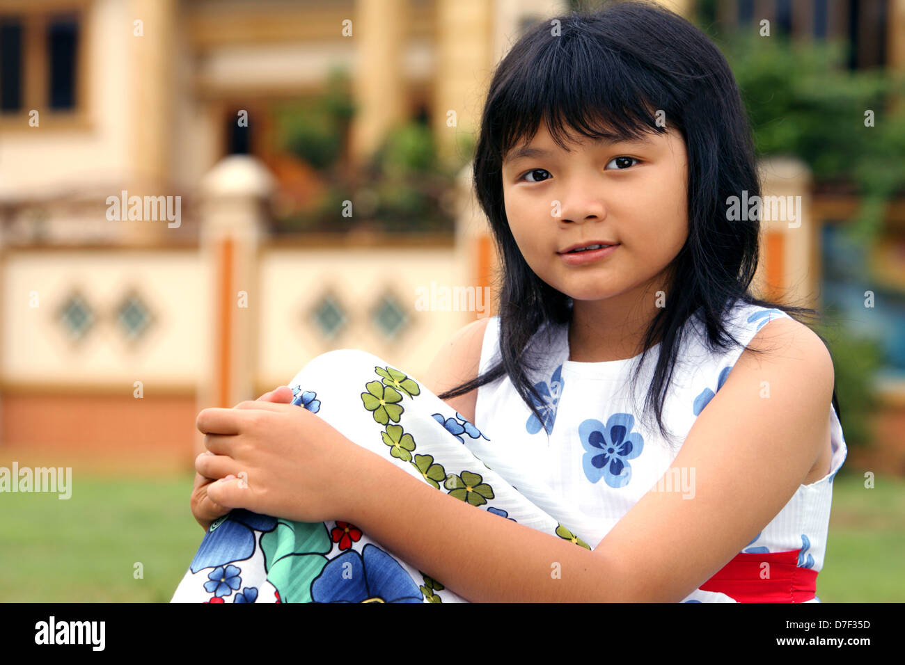Outdoor portrait of Asian child Stock Photo - Alamy