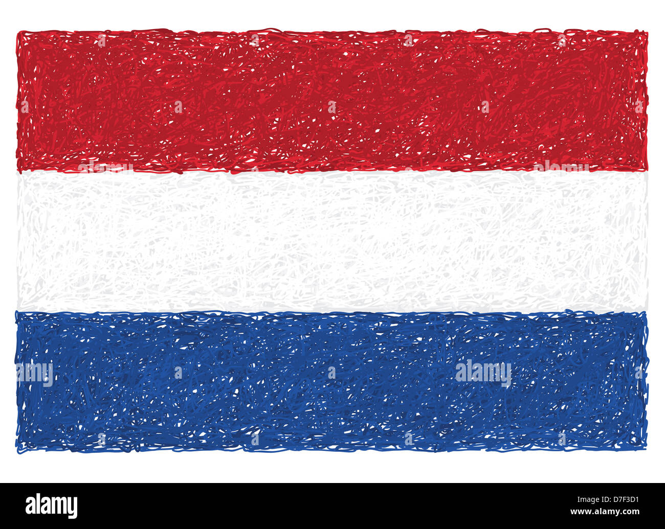 hand drawn illustration of flag of Netherlands Stock Photo - Alamy