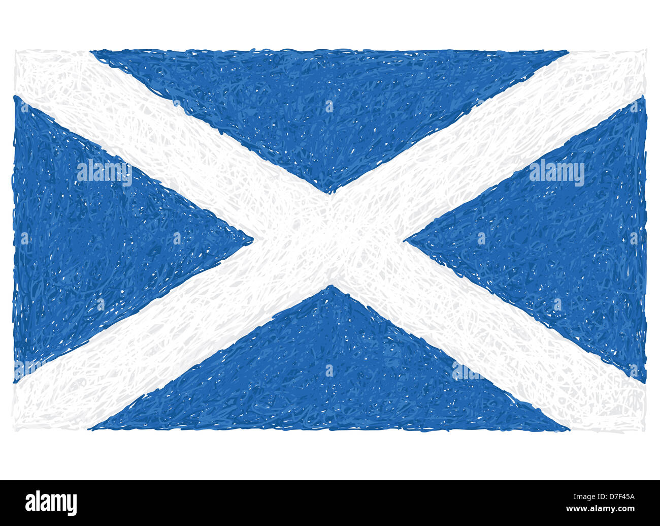 hand drawn illustration of flag of Scotland Stock Photo - Alamy