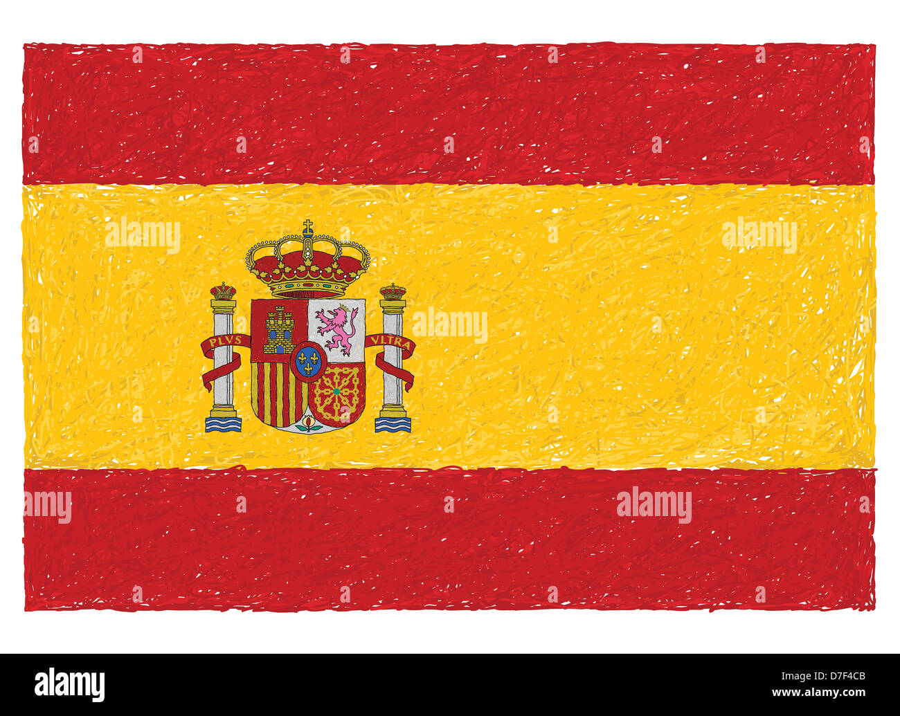 hand drawn illustration of flag of Spain Stock Photo - Alamy