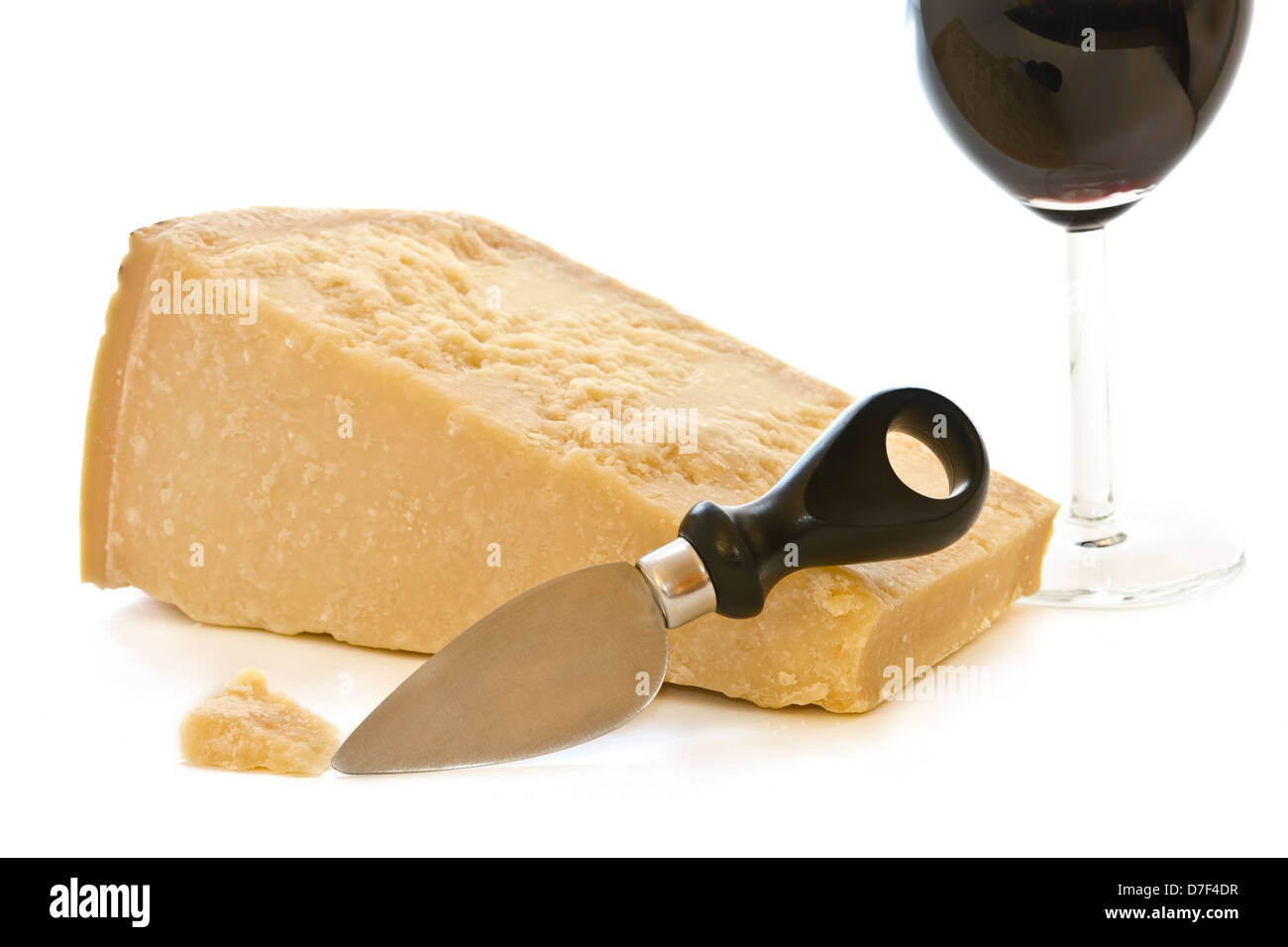 Parmisan cheese and red wine in white background Stock Photo - Alamy