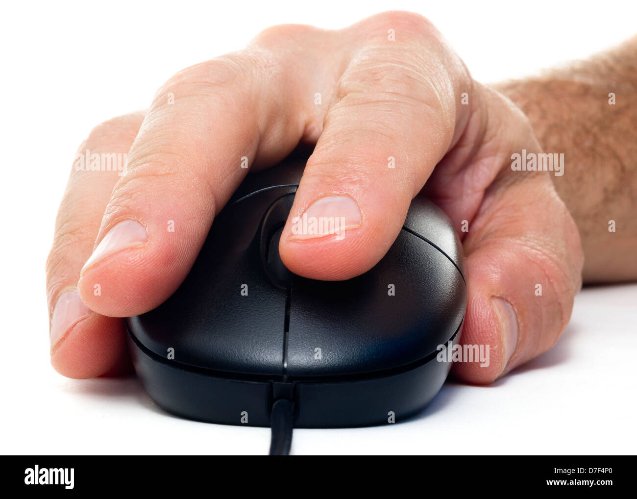 computer mouse with a hand on top Stock Photo - Alamy