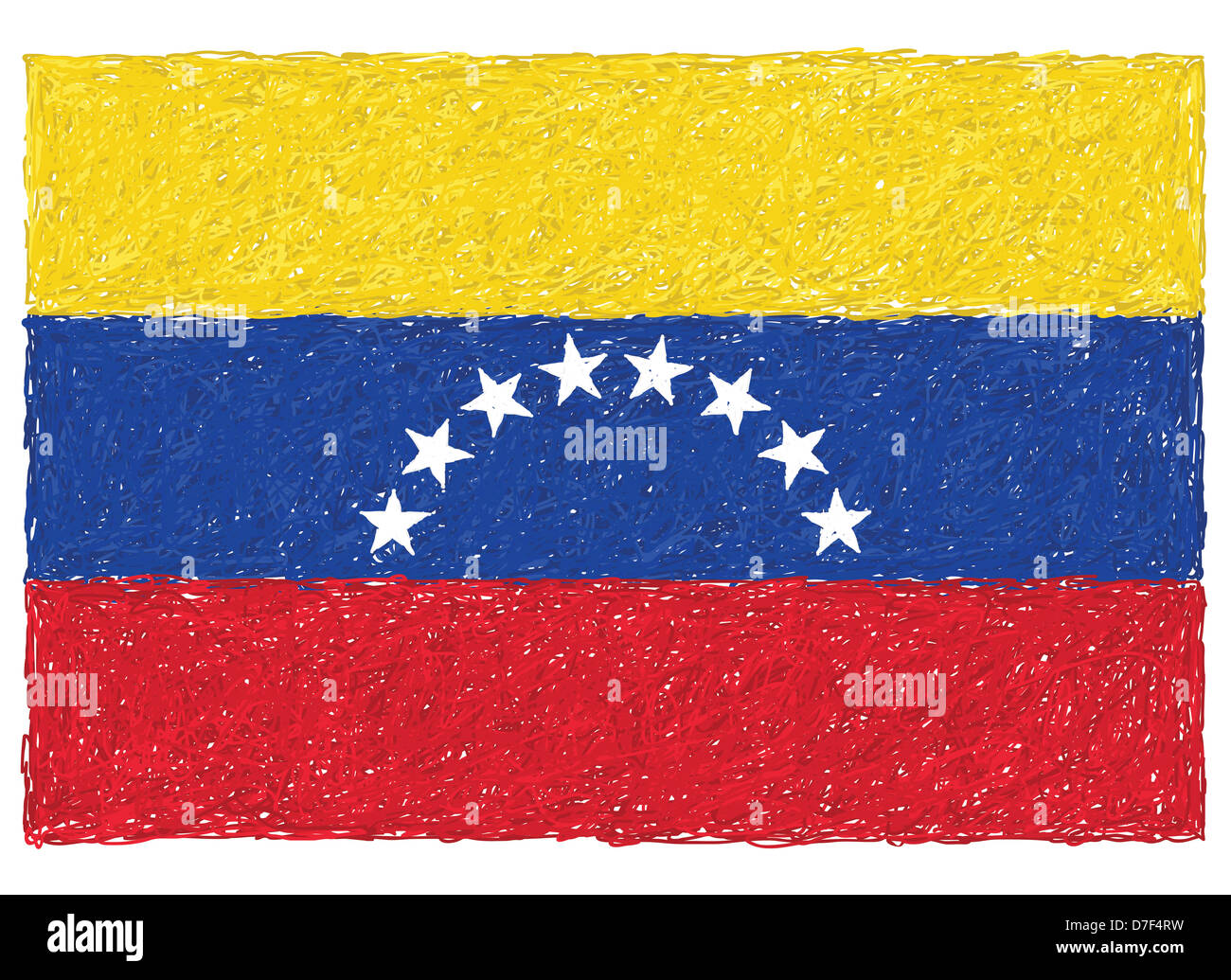 hand drawn illustration of flag of Venezuela Stock Photo - Alamy