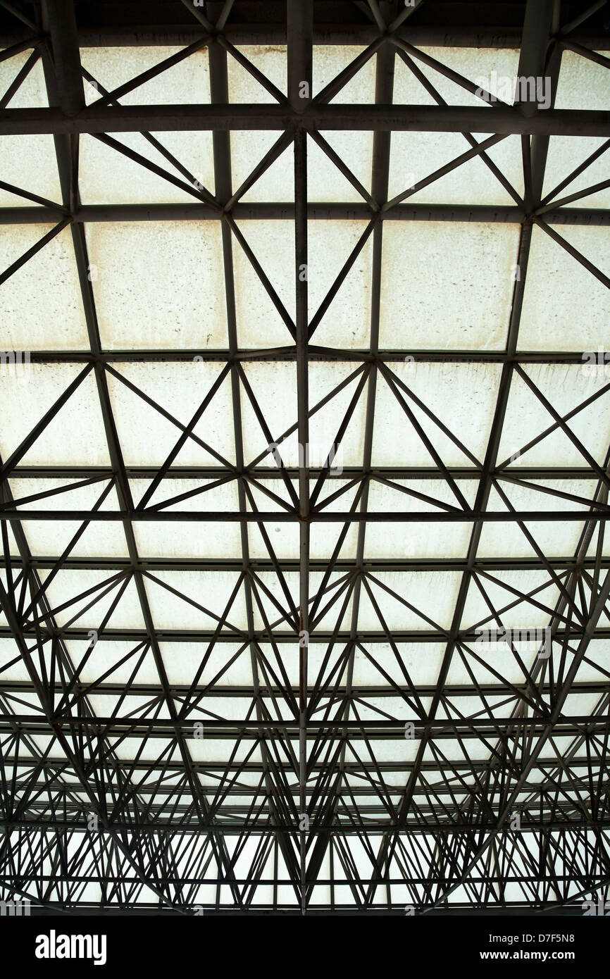 Architectural design detail of a roof - abstract geometric mesh pattern ...