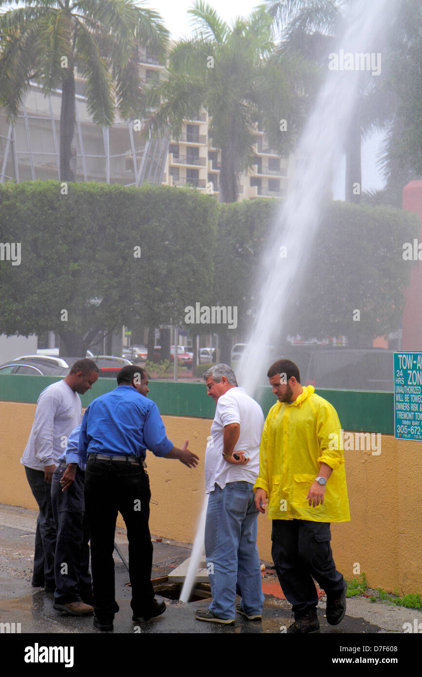 Miami Beach Florida,city water main,pipe,break,broken,loss of pressure ...