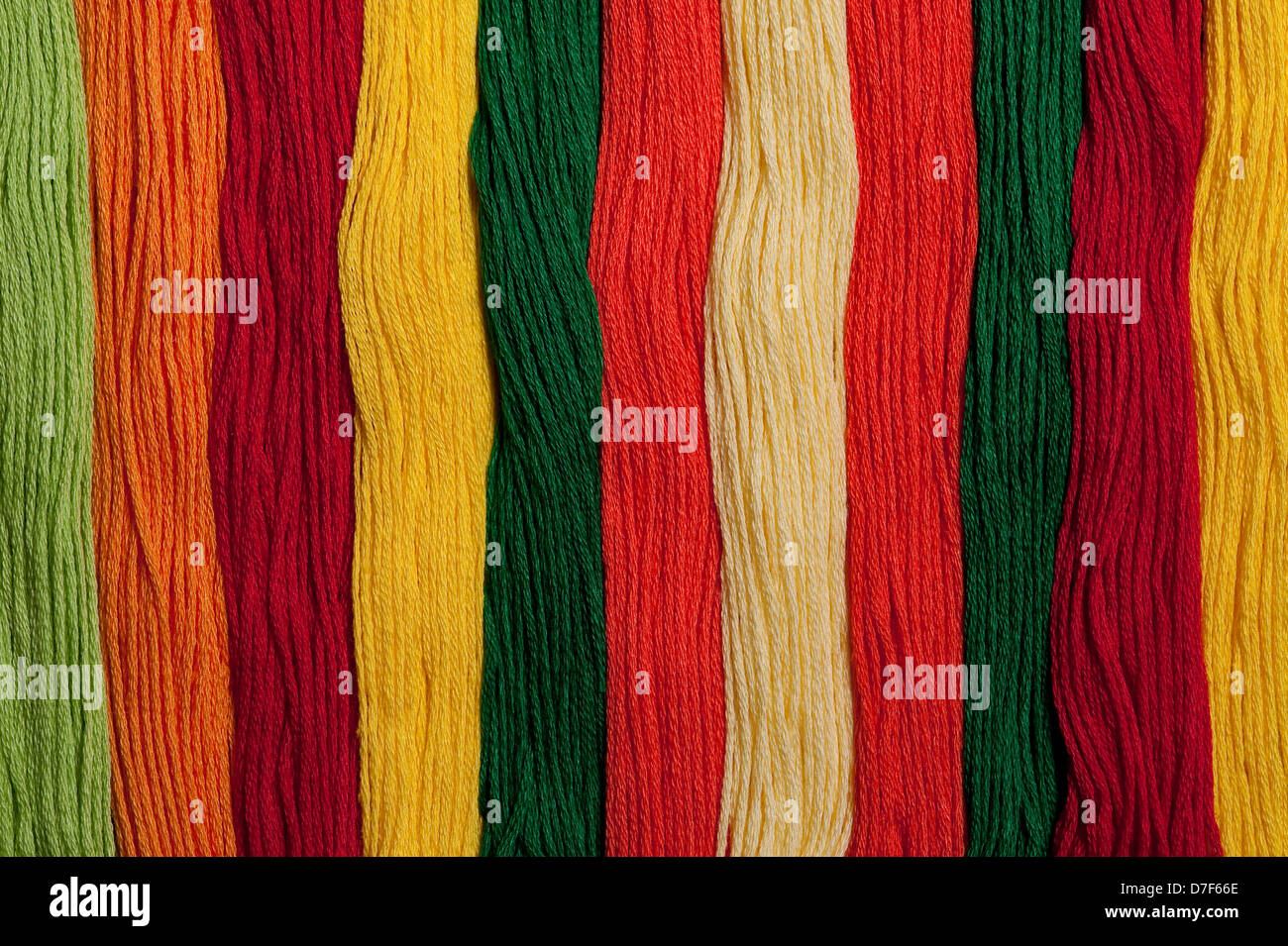 Multicolored embroidery thread in rows, patterns of colors Stock Photo ...