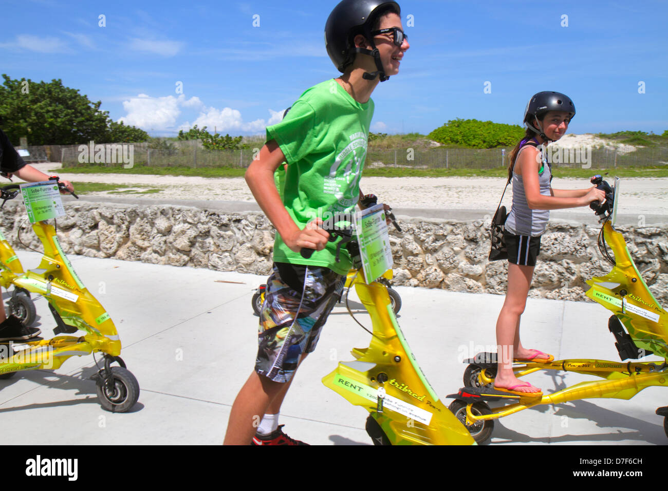 Miami Beach Florida,Ocean Drive,Lummus Park,Tribred by Trikke,electric ...