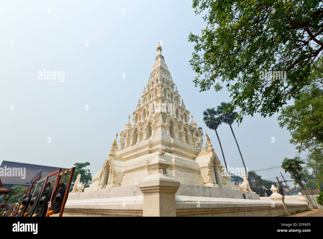 Buddhist Triangle Pagoda in Wat (Temple) Chedi Liam at "Wiang Kum Kam ...