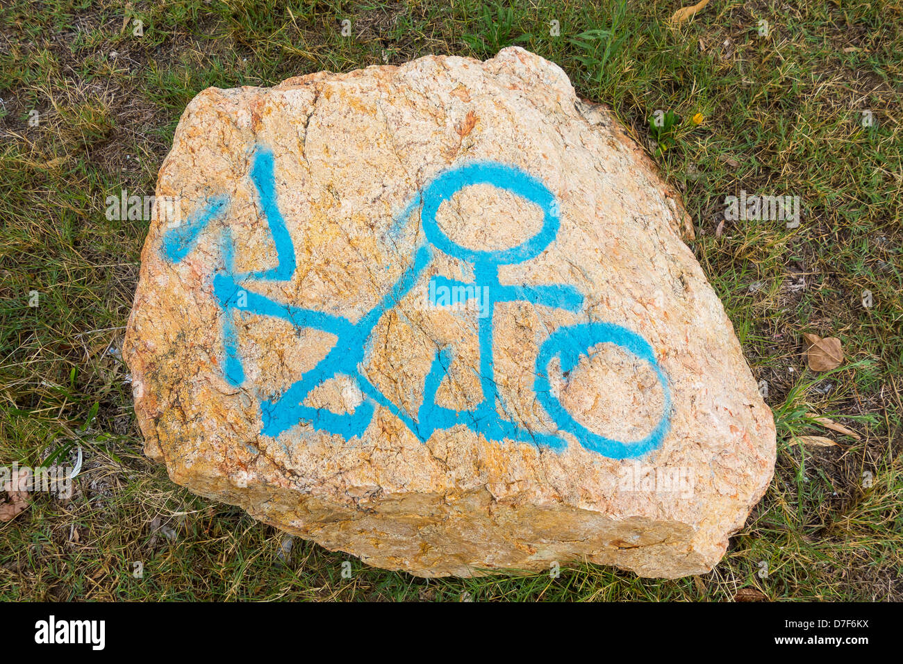 Graffiti on a rock Stock Photo - Alamy