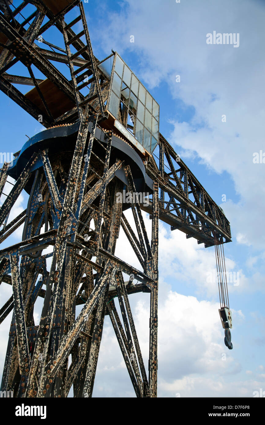 A vintage run-down crane in Tel-Aviv harbour. This crane has not been ...