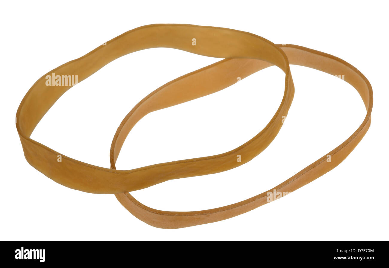 Two rubber bands isolated onwthie background Stock Photo - Alamy
