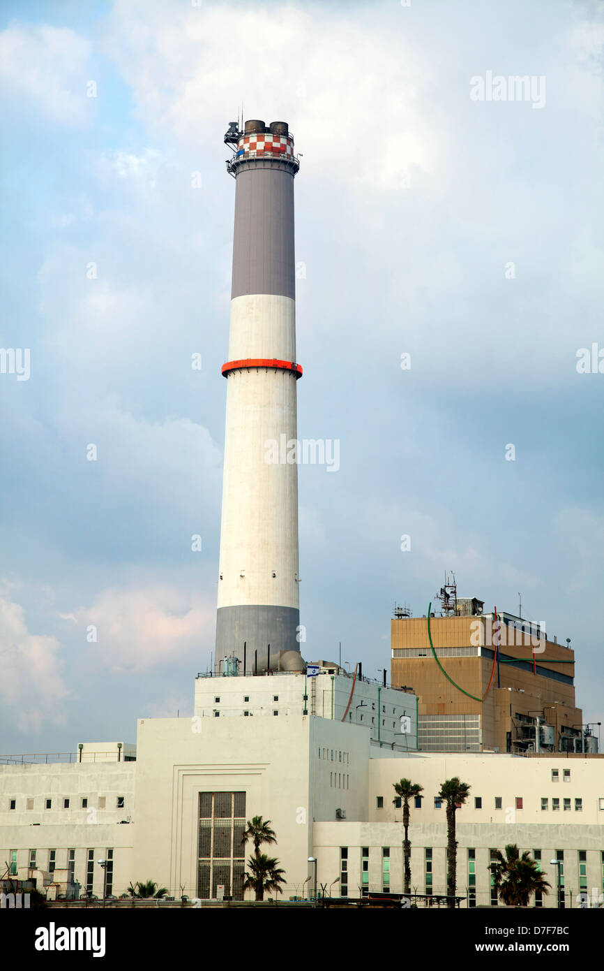 View at 'Reading' power plant located by mouth HaYarkon river (where it ...