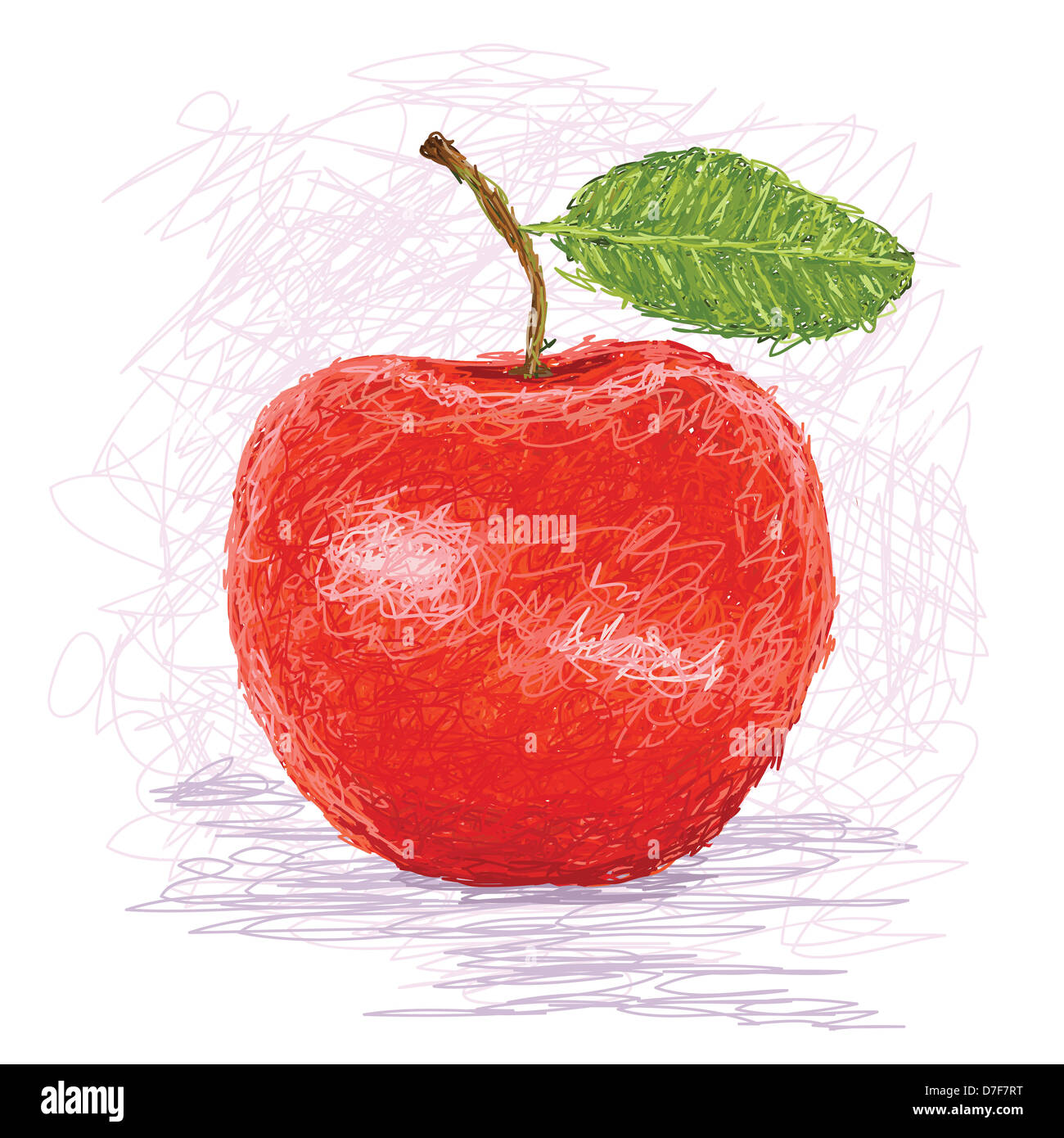 closeup illustration of a fresh red apple fruit Stock Photo - Alamy