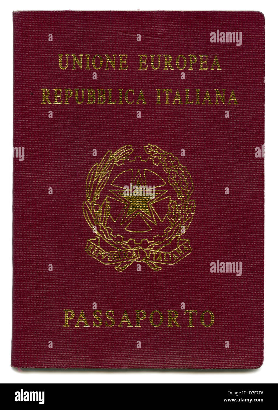 An Italian passport isolated on white background Stock Photo - Alamy