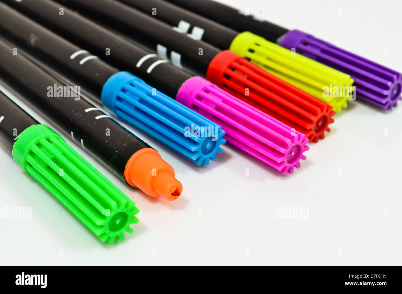 Color pens all the colors of the the rainbow. Isolated object Stock ...