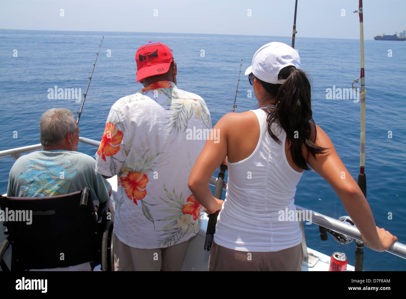 Hispanic men charter fishing boat hi-res stock photography and images ...