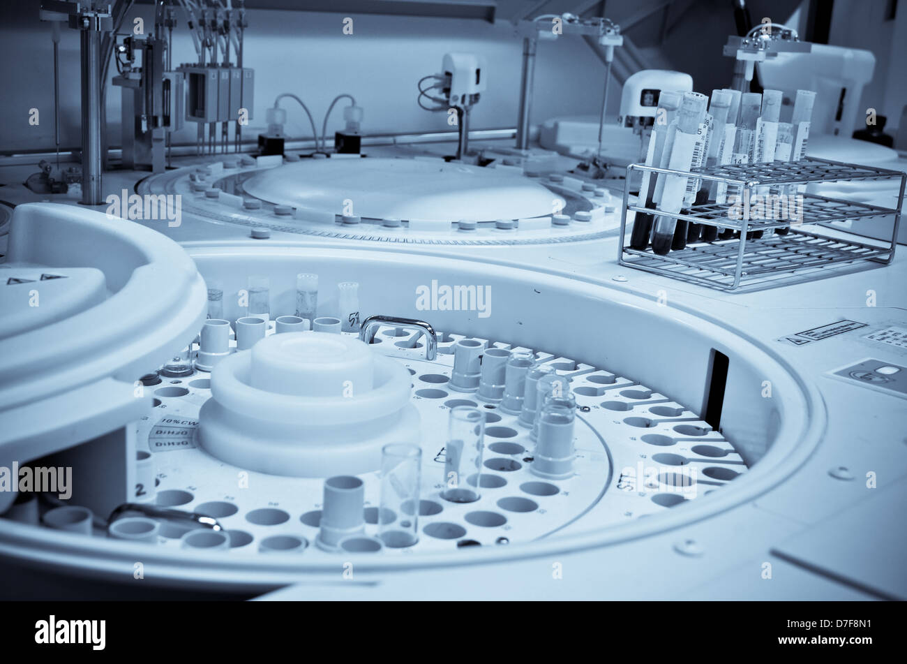 chromatograph with glass sample bottles Stock Photo - Alamy