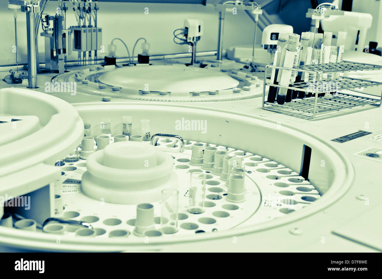 chromatograph with glass sample bottles Stock Photo - Alamy