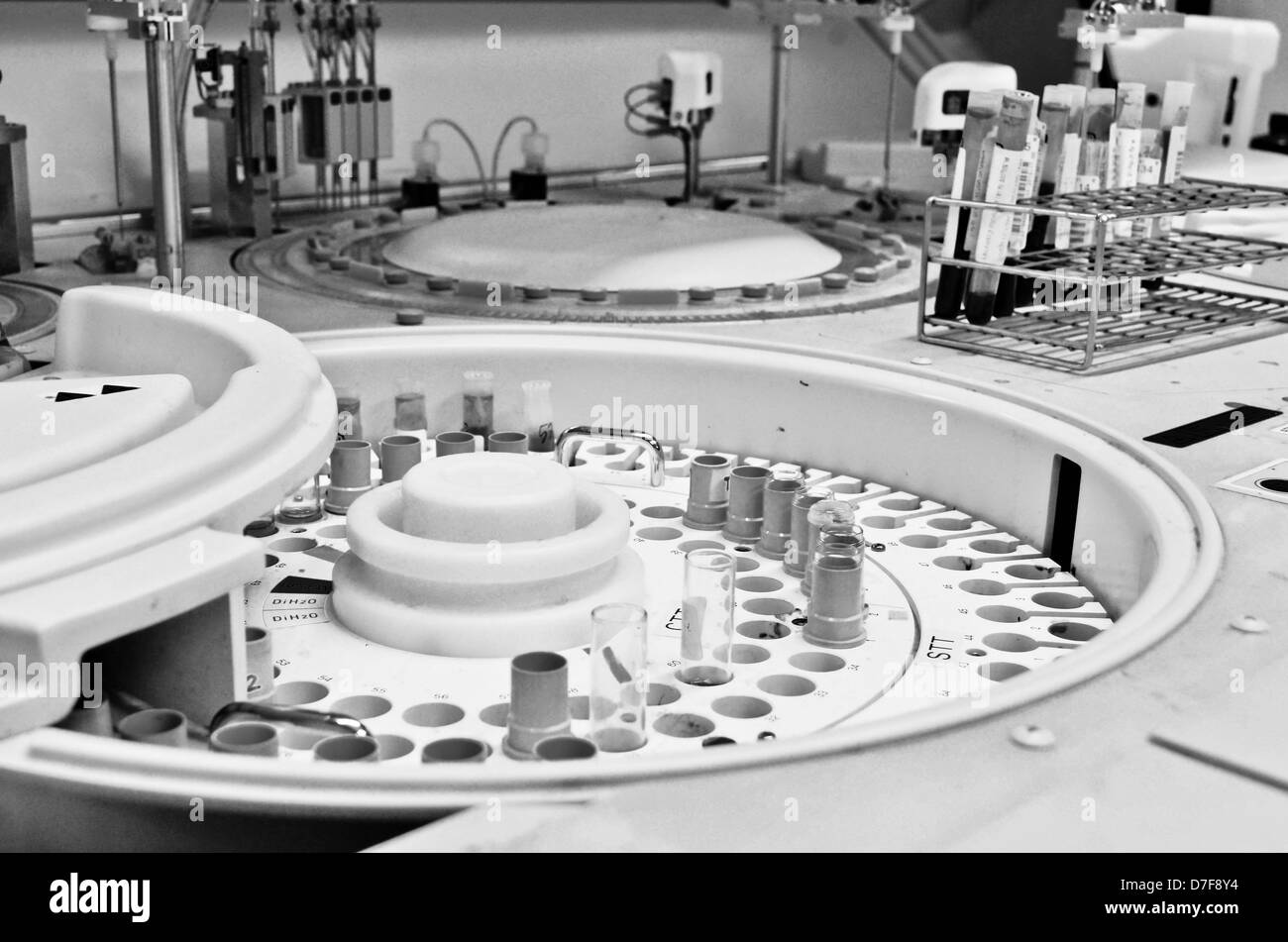 chromatograph with glass sample bottles Stock Photo - Alamy