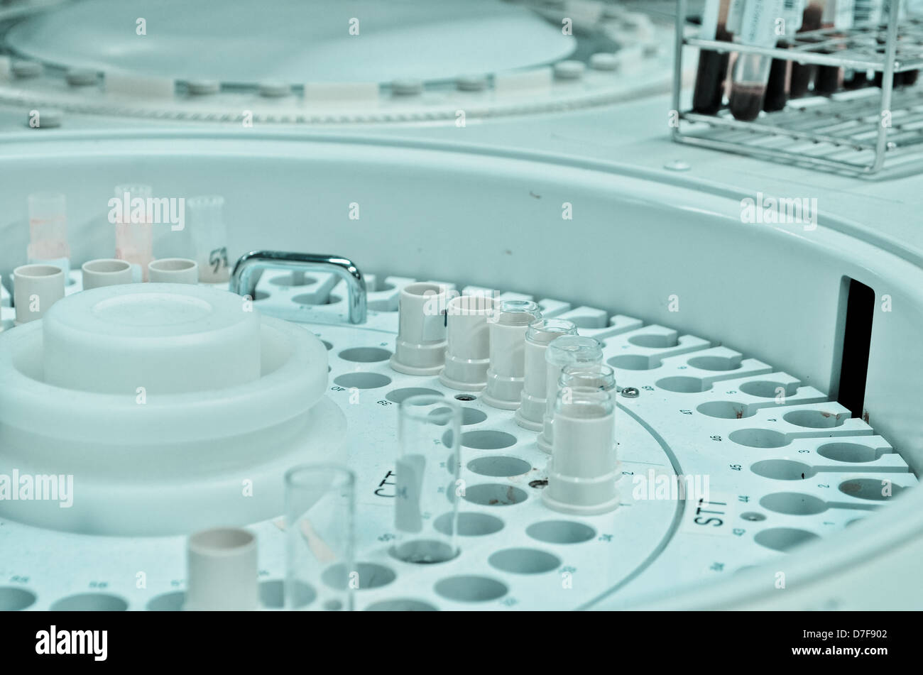 chromatograph with glass sample bottles Stock Photo - Alamy