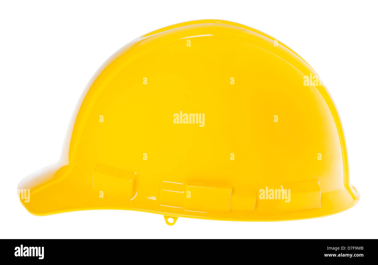 Side view of a yellow hard hat, isolated on white background Stock ...